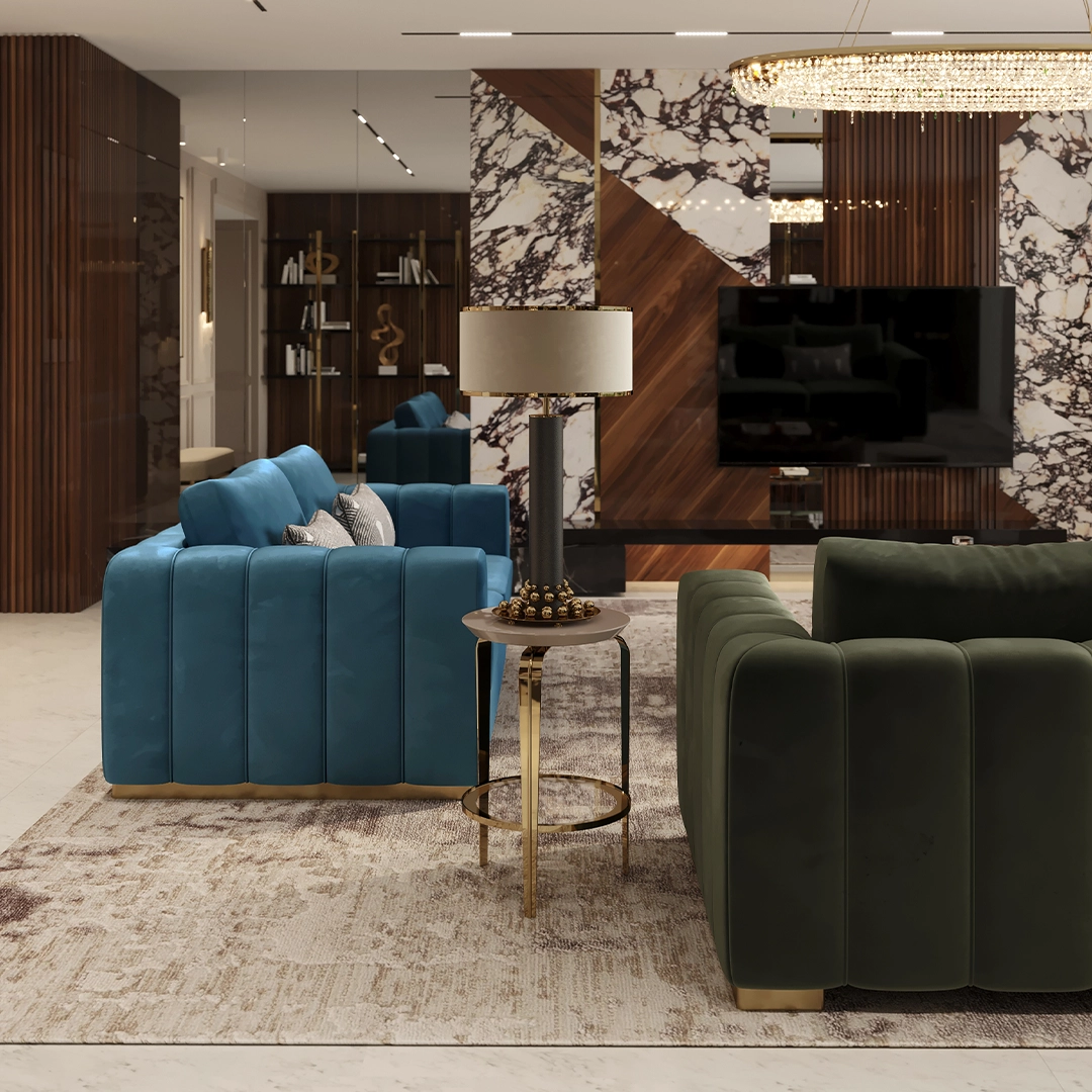 Perla Side Table – Myth-Inspired Luxury Design with Marble & Brass